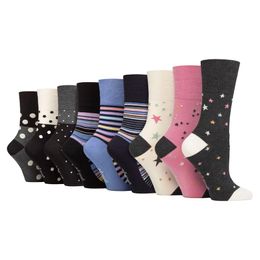 9er-Pack Bambus-Socken Damen | Gentle Grip | Extra Wide Soft Top Non Elastic Socken - Multicolour