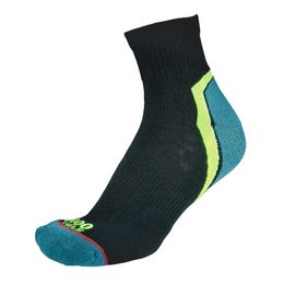 1000 Mile - Herren Aktive Viertel Repreve Gepolsterte Socken mit Flachnaht - Schwarz / T&uuml;rkis