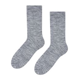 Herren Alpaka Wolle Socken f&uuml;r Winter | Steven | Gestrickte Crew Boot Socken - Hellgrau