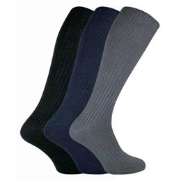 SOCK SNOB - 3 Paar Socken f&uuml;r Herren, kniehoch, 100% Baumwolle
