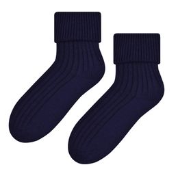 Damen Bettsocken aus Wolle | Steven | Superweiche, gem&uuml;tliche Lounge-Schlafsocken, Marineblau