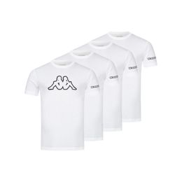 Geographical Norway Kappa 4er Set T-Shirt LOGO in Wei&szlig;