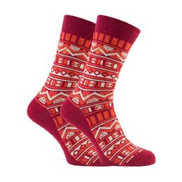 Farah - 2 Paar Herren Funky Vintage gemustert bunte dicke Baumwolle Crew Socken - FVS008SUN
