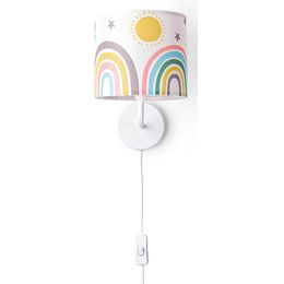 Paco Home Wandleuchte "Tweet 462", wei&szlig;, 1, &Oslash; 18cm H: 26,5cm, Leuchten, Kinderzimmer Stecker &acirc;&circ;&hellip;18cm Sonne Wolken Sterne Kabel 3m E14, Wandleuchte
