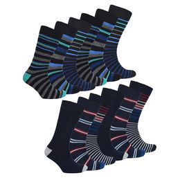 12 Paar Multipack Herren Bambus Socken | Neuheit Multicolor gepolstert lustiges Design Crew Socken - sortiert