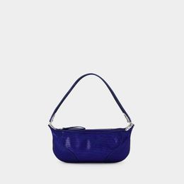 Mini Amira Hobo Bag - By Far - Blau - Leder