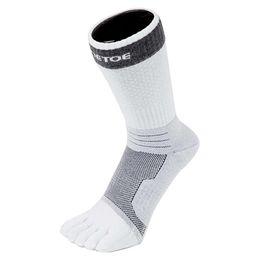 TOETOE&reg; TOETOE - Herren- und Damen-Tennis Atmungsaktive Gepolsterte Kn&ouml;chel Sport Zehensocken - Wei&szlig; & Grau