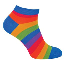 Herren Bambus Regenbogen Trainer Socken | Herr Heron | bunt gestreift No Show Socken - Regenbogen