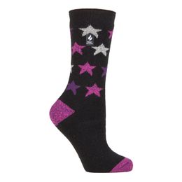 Heat Holders Lite - Womens isoliert thermische Socken | Mehrere Designs einschlie&szlig;lich Argyle Streifen Herzen Sterne | Warme Socken f&uuml;r den Winter - Schwarz (Nice)