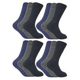 Socke Snob - 12 Paar Herren Wolle Boot Socken f&uuml;r Wandern - blau