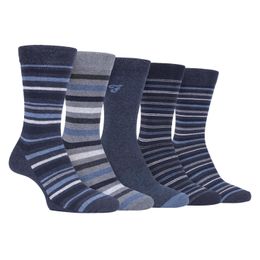 Farah - 5er-Pack Herren d&uuml;nne atmungsaktive klassische gestreifte gemusterte weiche Baumwolle Kleid Socken - FCS271DENTEL (gestreift)