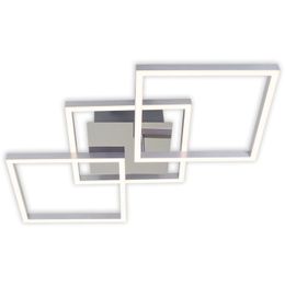 Briloner Leuchten LED Deckenleuchte "3217018 FRAME", silber (chrom, alu), Leuchten, Deckenlampe, 76,3x36,8x7,3cm, Chrom-Alu, 36W, Wohnzimmer, K&uuml;che, Flur, LED Deckenleuchte
