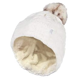 Heat Holders W&auml;rmehalter - Damen Strickfleece gef&uuml;tterte Thermo-Bommelm&uuml;tze mit Pom Pom