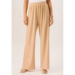 Strukturierte Pull-On-Hose mit weitem Bein