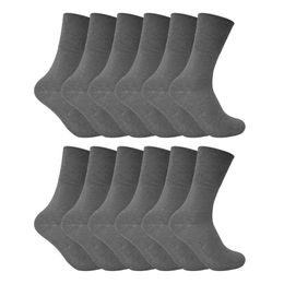 12 Pack Damen nicht elastische thermische diabetische Socken | Socken Snob | Frauen Soft Top Socken f&uuml;r schlechte Durchblutung - grau