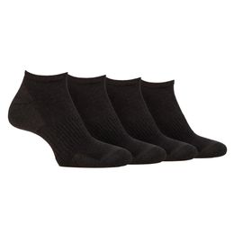 Mens Cushioned Trainer Socken | JEEP | 4 Pack atmungsaktiv gepolstert Low Cut Socken - schwarz