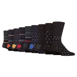 9 Pack Herren Bambus Socken | Gentle Grip | Extra Wide Loose Top nicht elastische Socken - SOMRM091011
