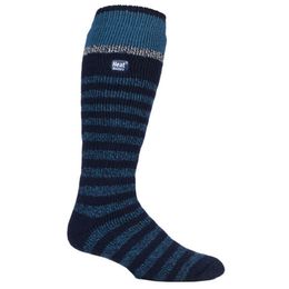 Heat Holders - Homme Hautes Chaudes Thermique Ski Chaussettes pour Bottes - Stripe De La Marine