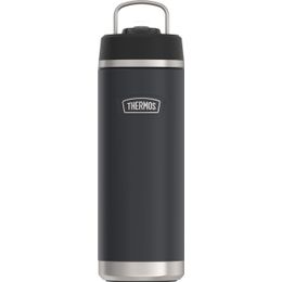 Isolierflasche Thermos "ICON WATER BOTTLE, Edelstahlk&ouml;rper, sp&uuml;lmaschinenfest", graphite mat, H:24,4cm, Edelstahl, Kunststoff, Silikon, Tritan, Trinkflaschen, Isolierflasche, 0,71l, 12h kalt, schappsicher mit einklappbarem Flip-Strohalm