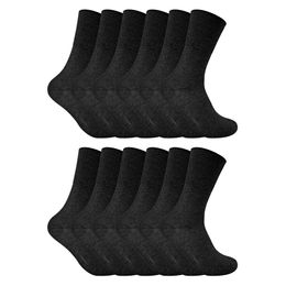 12 Pack Damen nicht elastische thermische diabetische Socken | Socken Snob | Frauen Soft Top Socken f&uuml;r schlechte Durchblutung - schwarz