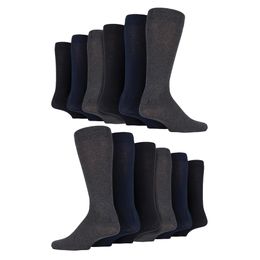 12 Paar Multipack Herren Baumwolle bunt gestreifte Kleid Socken | Socken Snob | Gemusterte Business Casual Kleid Socken - BNG