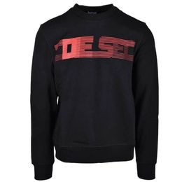 Schwarzes Diesel-Sweatshirt mit gestreiftem Logo