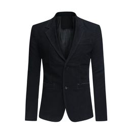 Allthemen Herren Casual 2 Kn&ouml;pfe Herbst Blazer Slim Fit Sportmantel Schwarz