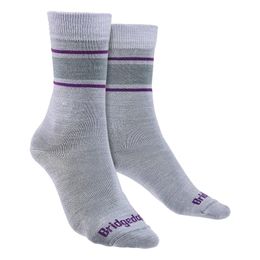 Bridgedale - Womens Liner Base Layer Merino Socken - Lt Grey / Purple