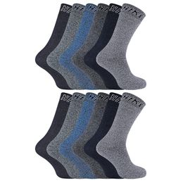 12 Paar Herren gepolstert Crew Wandern Socken | Socke Snob | Atmungsaktiv Walking Boot Socken - Pack 1