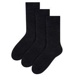 3 Paar Multipack Herren Alpaka Wolle Socken | Steven | Winter Thick Warm Boot Socken - Schwarz