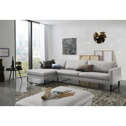Ecksofa 3C CANDY "Aidan modernes Sofa in aktueller Formensprache, bequem, L-Form", grau (hellgrau), B:318cm H:81cm T:154cm, 59, 7% Polyester / 34, 4% Polyacryl / 5, 9% Viskose, Sofas, Ecksofa, eleganter Stil mit hohem Sitzkomfort, auch mit Lederbezug