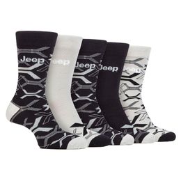 Herren Bambus Kleid Socken | JEEP | 5 Pack atmungsaktiv Freizeit Socken f&uuml;r jeden Tag tragen - Navy / Grau