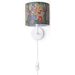 Paco Home Wandleuchte "Diamond 638", wei&szlig;, 1, &Oslash; 18cm H: 26,5cm, Leuchten, Lampe Kinderzimmer &acirc;&circ;&hellip;18cm Dschungel Tier-Motiv Kabel 3m E14, Wandleuchte