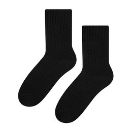 Herren Wolle Kleid Socken | Steven | Atmungsaktive warme Socken f&uuml;r Winter - Schwarz
