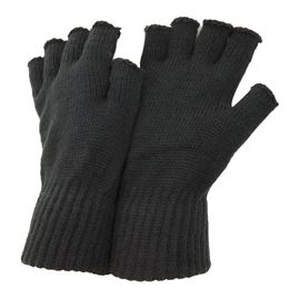 FLOSO Herren Winter Halbfinger-Handschuhe (Graphit)