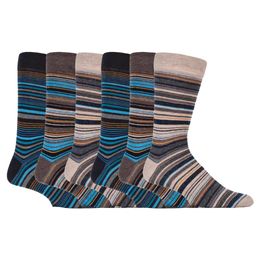 6er-Pack bunte gestreifte Baumwollsocken f&uuml;r Herren in 7 verschiedenen Ausf&uuml;hrungen