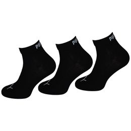 Puma 3er-Pack Herren Quarter Socken Schwarz Unifarben