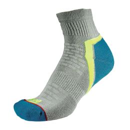 1000 Mile - Damen Aktive Viertel Repreve Atmungsaktive Socken mit Flachnaht - Silber / T&uuml;rkis