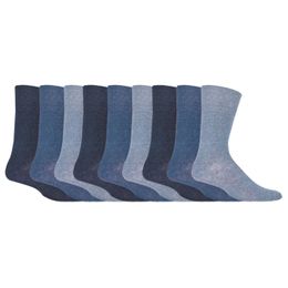 Gentle Grip - 9 Paar nicht elastische Socken aus weicher Baumwolle f&uuml;r Herren - blau