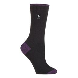 Heat Holders Damen Ultra Lite Thermal Brushed Inner Yarn Design Socken Schwarz/Lila (Oia)
