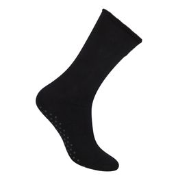 Herren-Slipper-Socken aus Baumwolle | Steven | Casual Plain Socks with Grippers - Schwarz