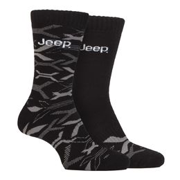 Mens Bamboo Arbeit Boot Socken | JEEP | weich und atmungsaktiv dicken Heavy Duty gepolstert Socken, stricken gerippt Stil Walking Socken - schwarz / Holzkohle