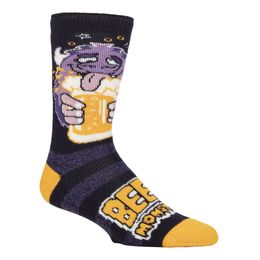 Heat Holders Kuschelige Fleece-gef&uuml;tterte Herren-Hobby-Socken | Neuheit Flauschige Thermosocken - Bier-Monster
