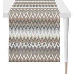 Tischl&auml;ufer Apelt "Zigzag", taupe, beige, B:42cm L:140cm, Baumwolle, Tischdecken, Digitaldruck