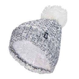 Heat Holders Damen Fleece gef&uuml;ttert Cuffed Thermal Winter Bommelm&uuml;tze mit Pom Pom