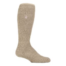 Heat Holders - Mens Long Leg Outdoor Merino Wool Thermal Socks with Reinforced Heel and Toe for Winter - Oatmeal