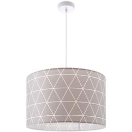 Paco Home Pendelleuchte "Stella 401", wei&szlig;, 1, &Oslash; 45,5cm H: 27cm, Leuchten, Deckenlampe Wohnzimmer Schlafzimmer H&auml;ngelampe Skandi Rauten E27, Pendelleuchte