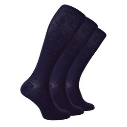 Steven - 3 Paar Multipack Herren Kniestr&uuml;mpfe aus Merinowolle - Navy