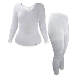 Heat Holders Ladies Thermal Underwear Set | W&auml;rmespender | Extra Warm Winter Long Sleeve Top & Long Janes - Wei&szlig;