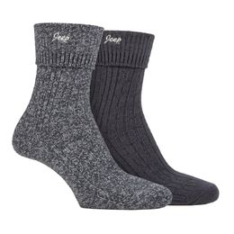 Damen Turn Cuff Socken | JEEP | Walking Boot Socken Frauen, Komfortable Performance Polyester Socken - Charcoal / Slate